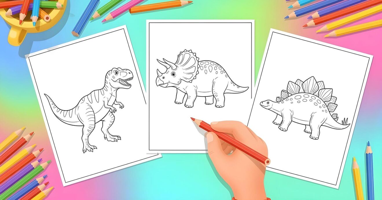 Color Dinosaur Pages Online (Free Coloring App)