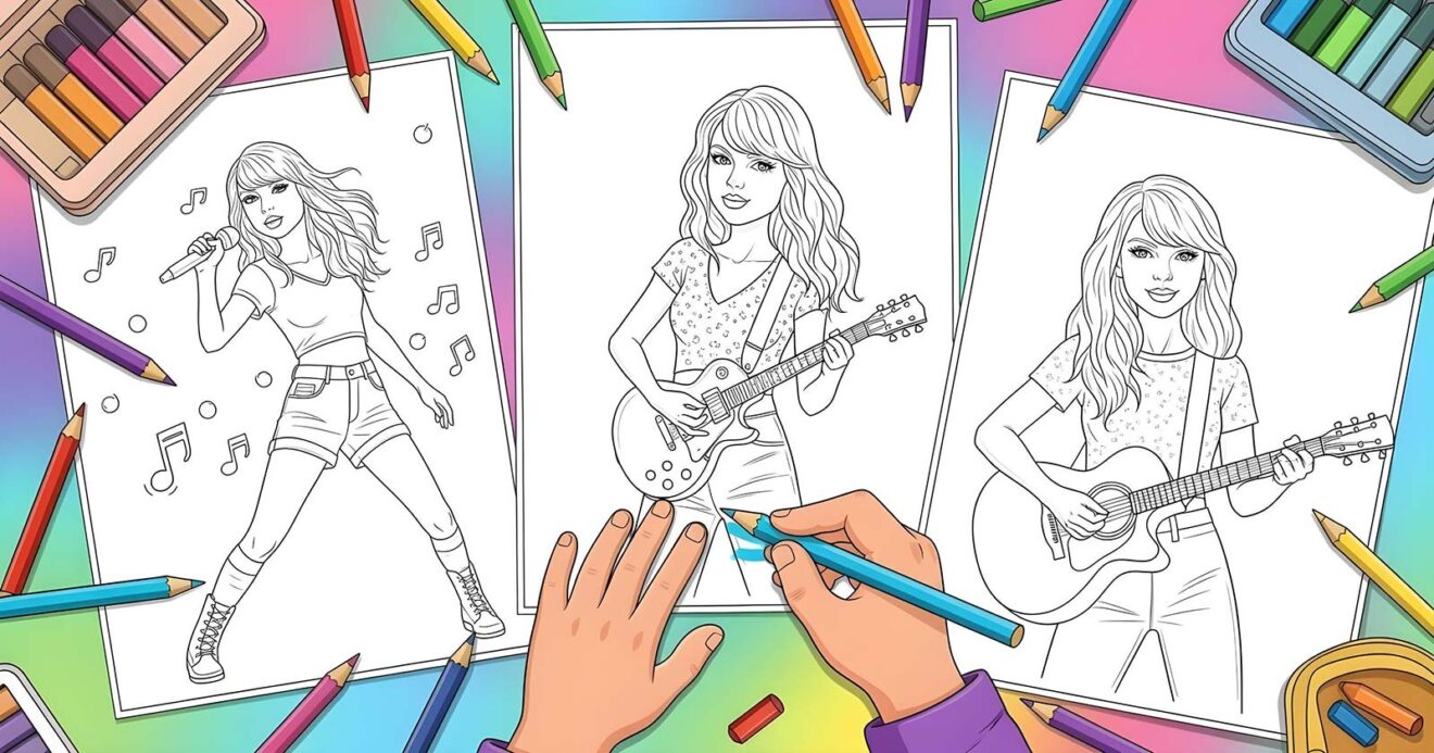 12 Taylor Swift Coloring Pages (Free Printable PDFs)