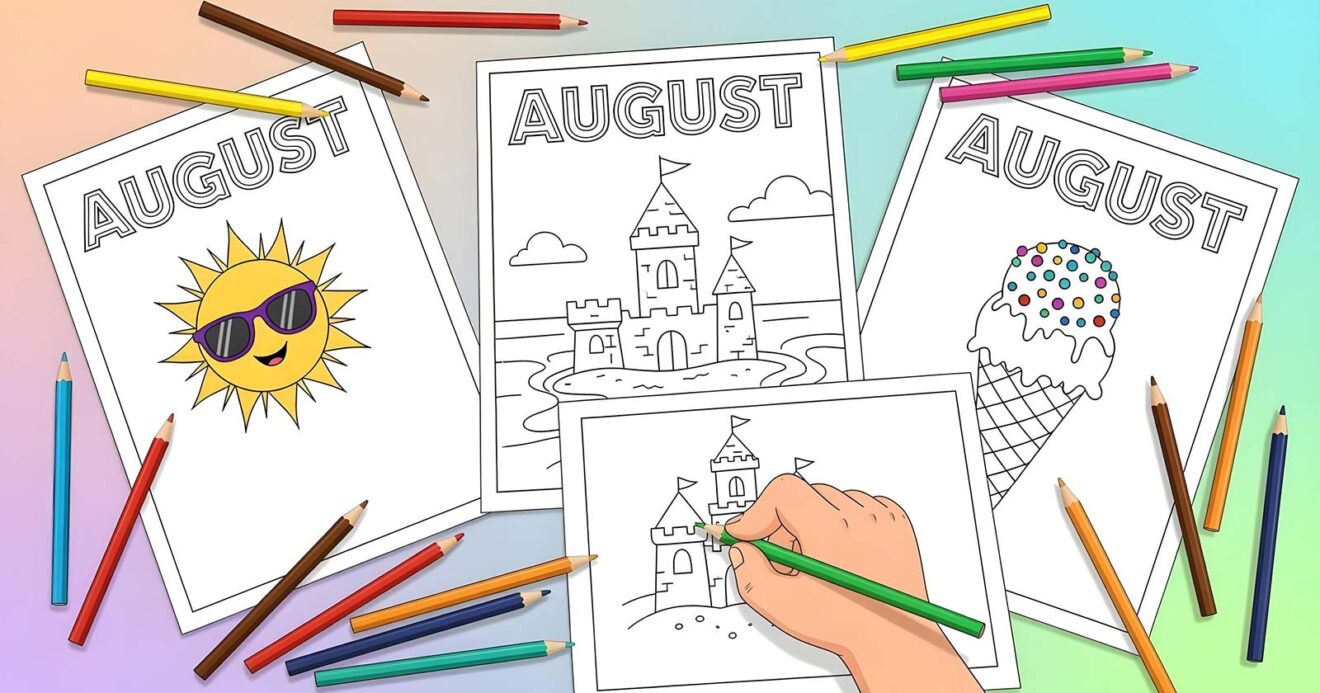 10 August Coloring Pages (Free Printable PDFs)