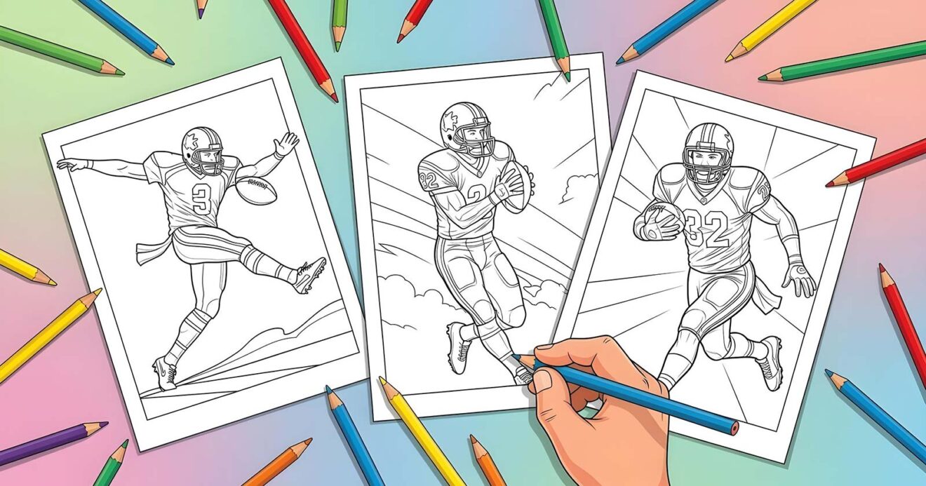 10 Football Coloring Pages (Free Printable PDFs)