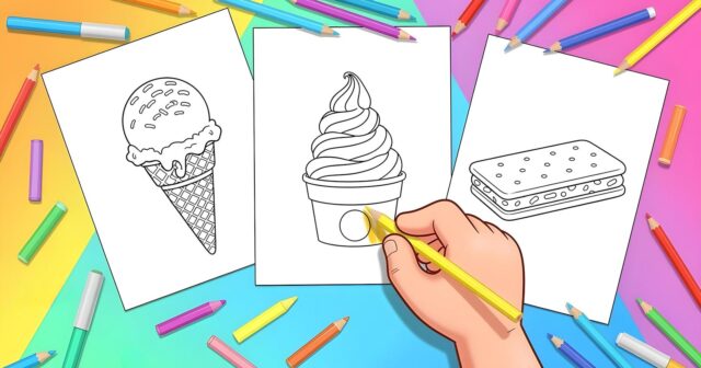 17 Ice Cream Coloring Pages (Free Printable PDFs)