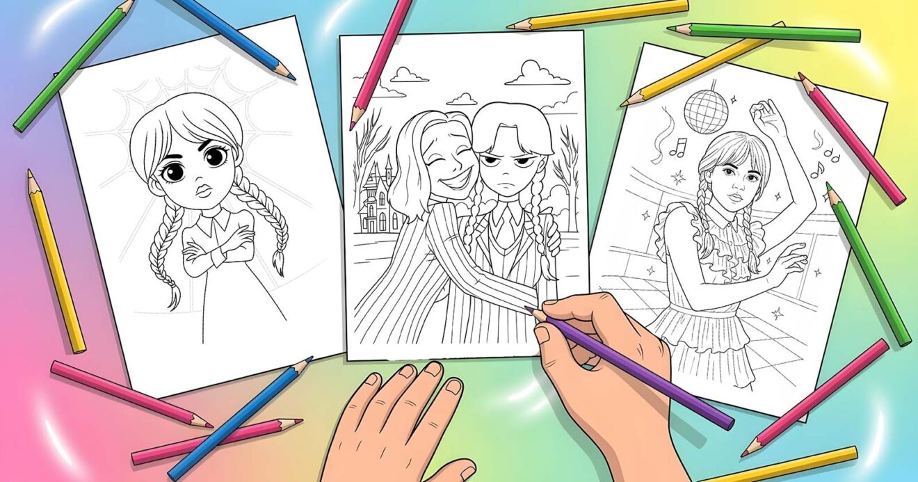 21 Wednesday Coloring Pages (Free Printable PDFs)