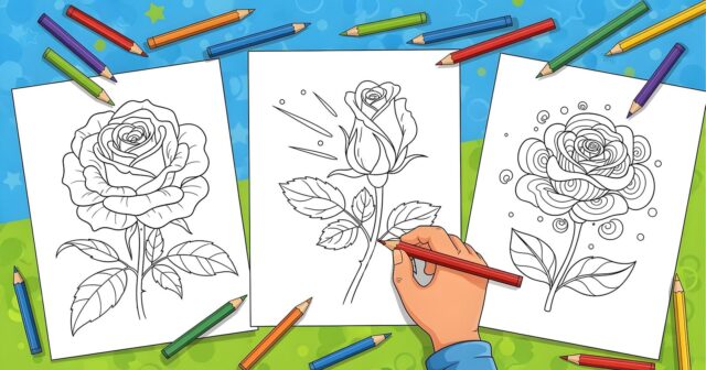 35 Rose Coloring Pages (Free Printable PDFs)