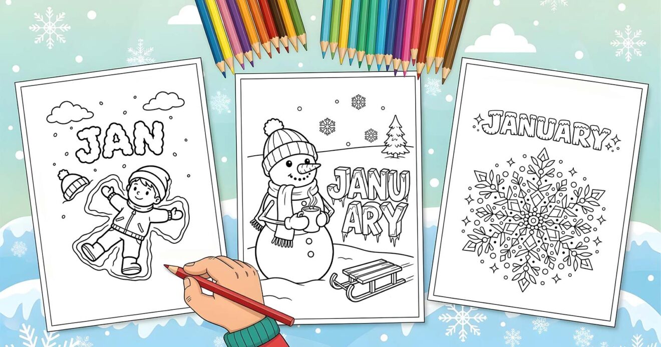 40 January coloring pages (Free Printable PDFs)