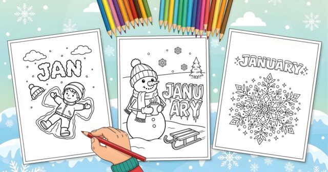 40 January coloring pages (Free Printable PDFs)