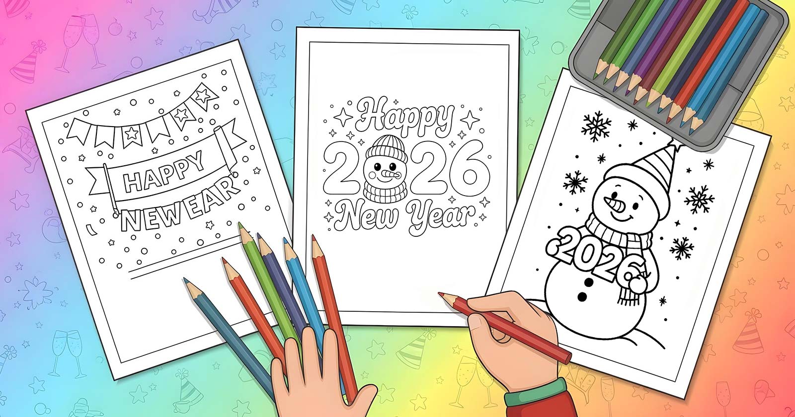 39 New Year (2026) Coloring Pages (Free Printable PDFs)