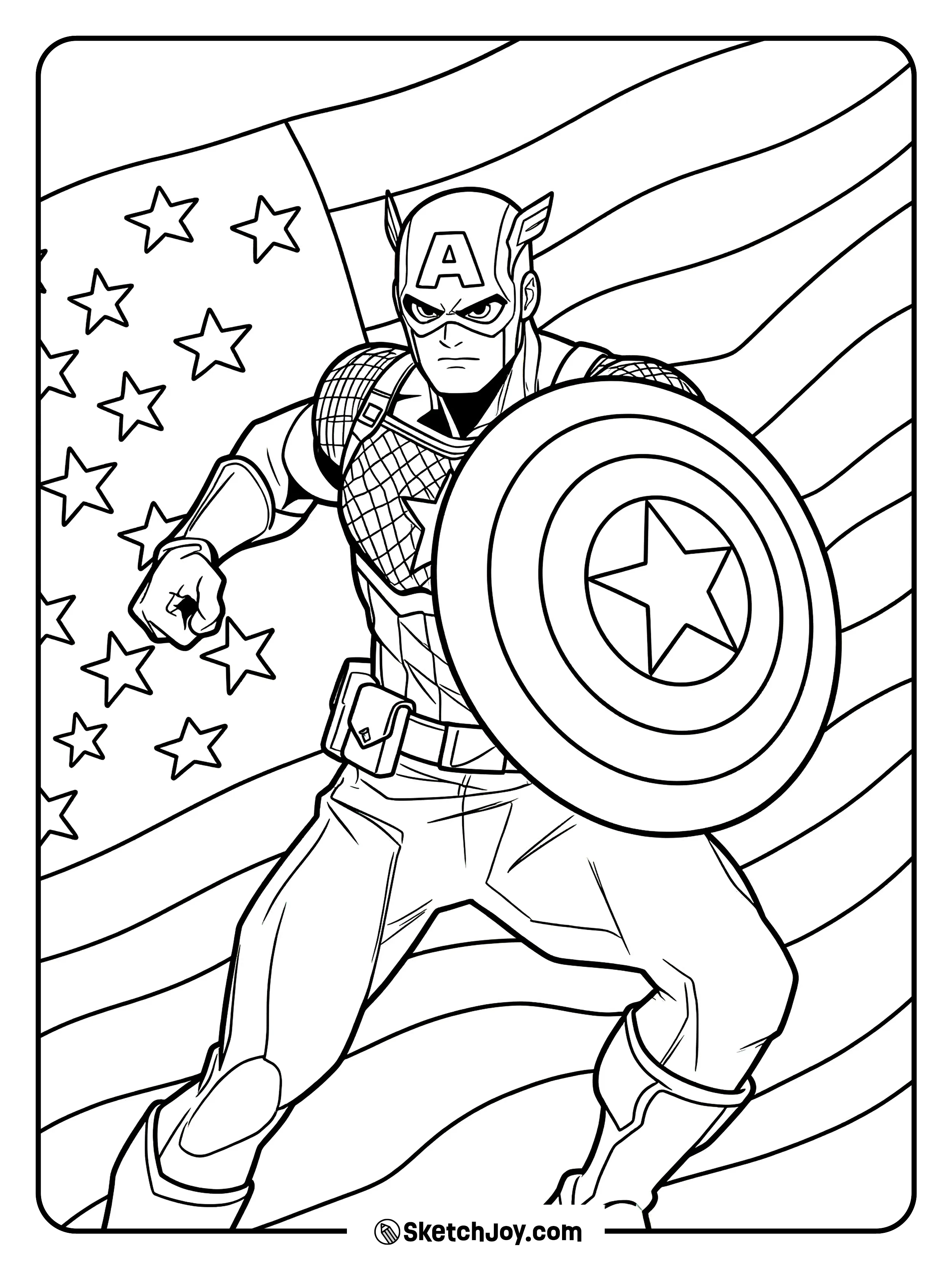 50 Captain America Coloring Pages (Free Printable PDFs)