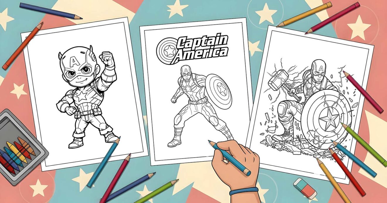 Captain America Coloring Pages (Free Printable PDFs)