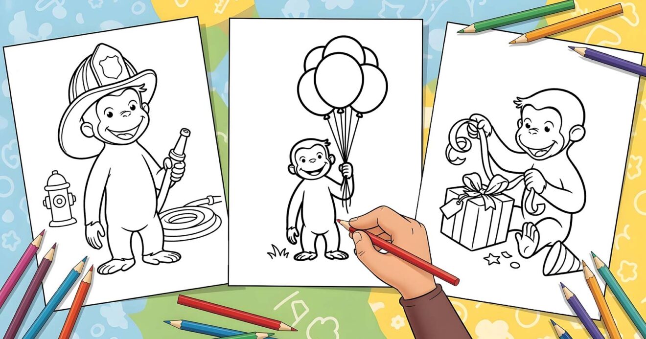 Curious George Coloring Pages (Free Printable PDFs)