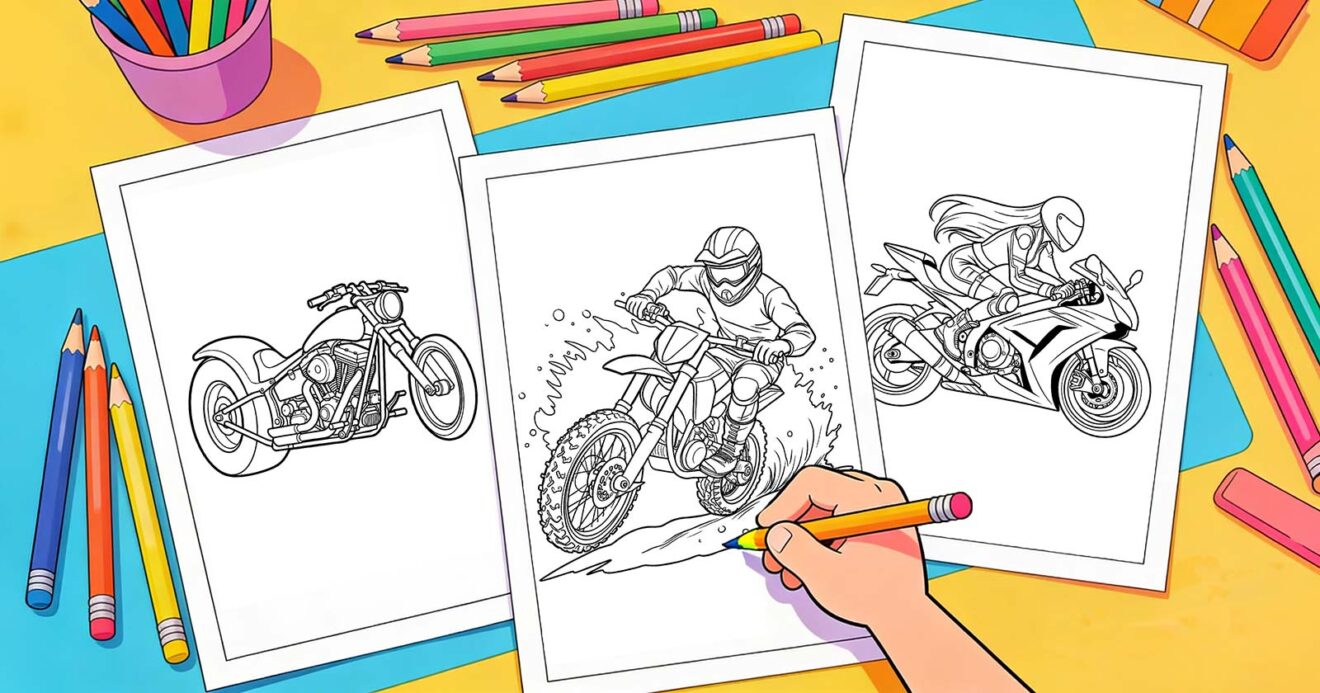 42 Motorcycle Coloring Pages (Free Printable PDFs)
