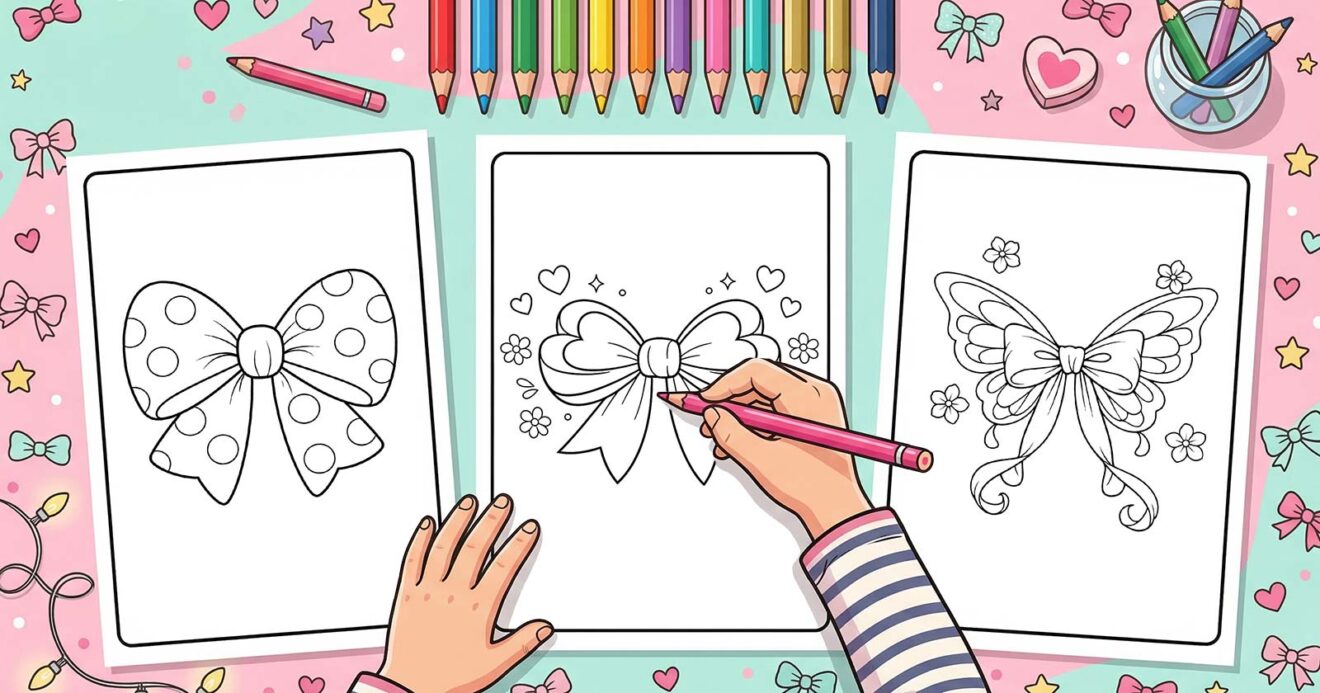 40 Bow Coloring Pages (Free Printable PDFs)