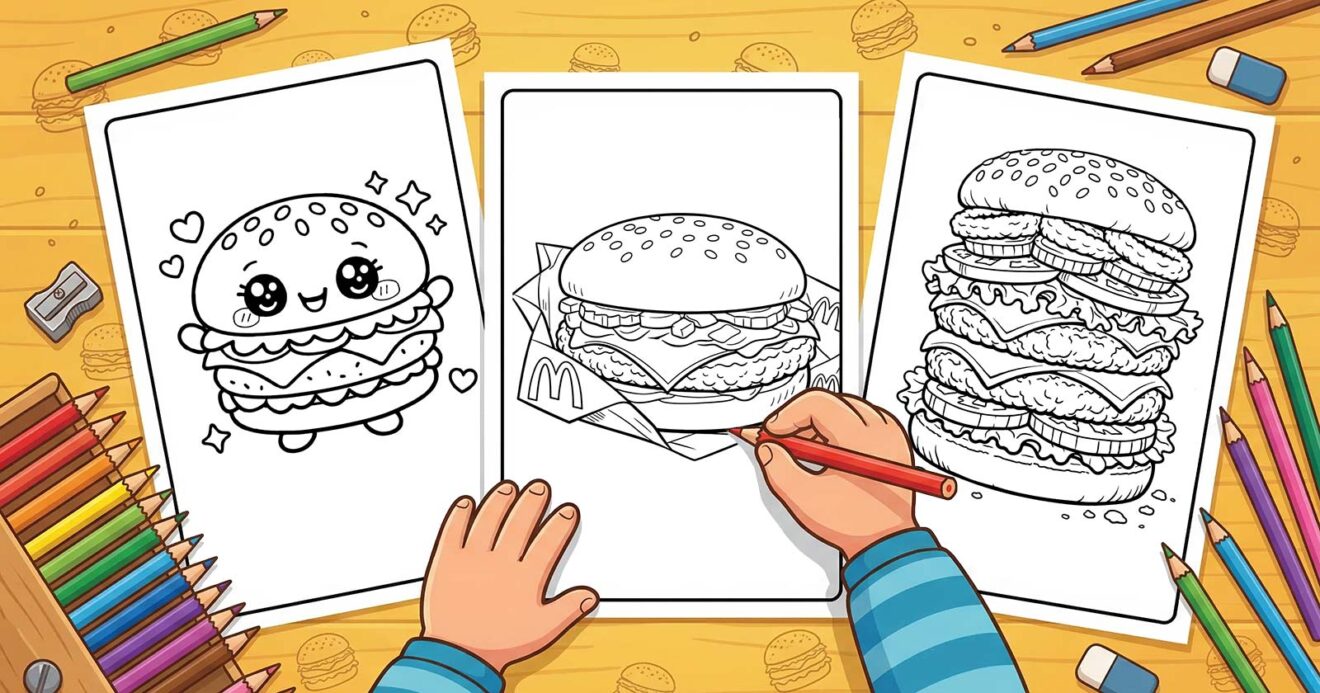 45 Burger Coloring Pages (Free Printable PDFs)