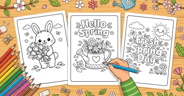 50 Spring Coloring Pages (Free Printable PDFs)