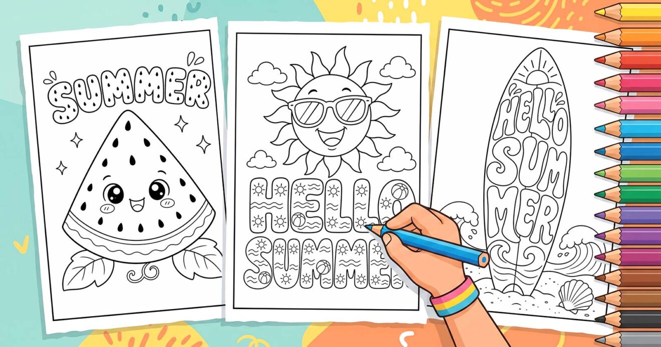 Summer Coloring Pages (Free Printable PDFs)