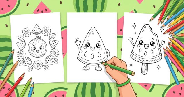 40 Watermelon Coloring Pages (Free Printable PDFs)