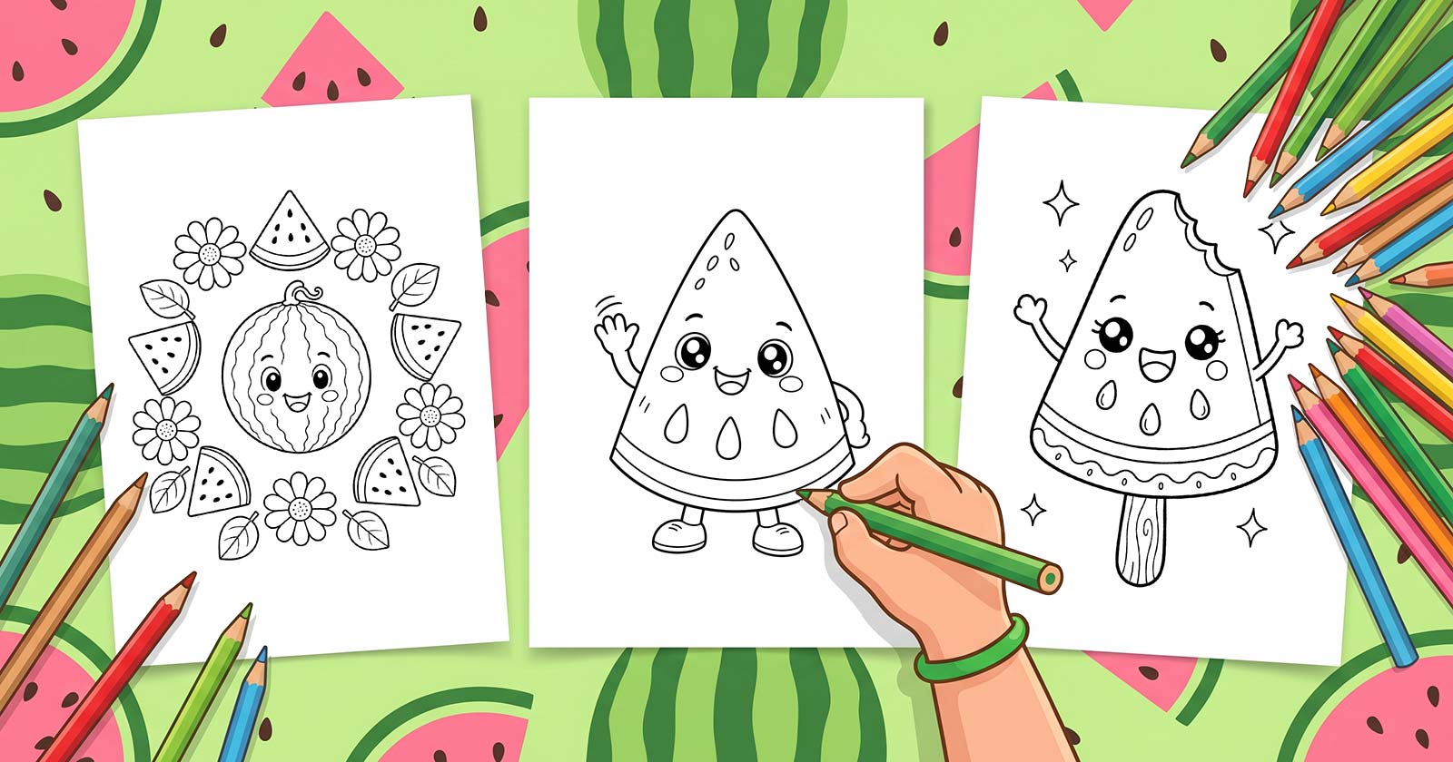 40 Watermelon Coloring Pages (Free Printable PDFs)